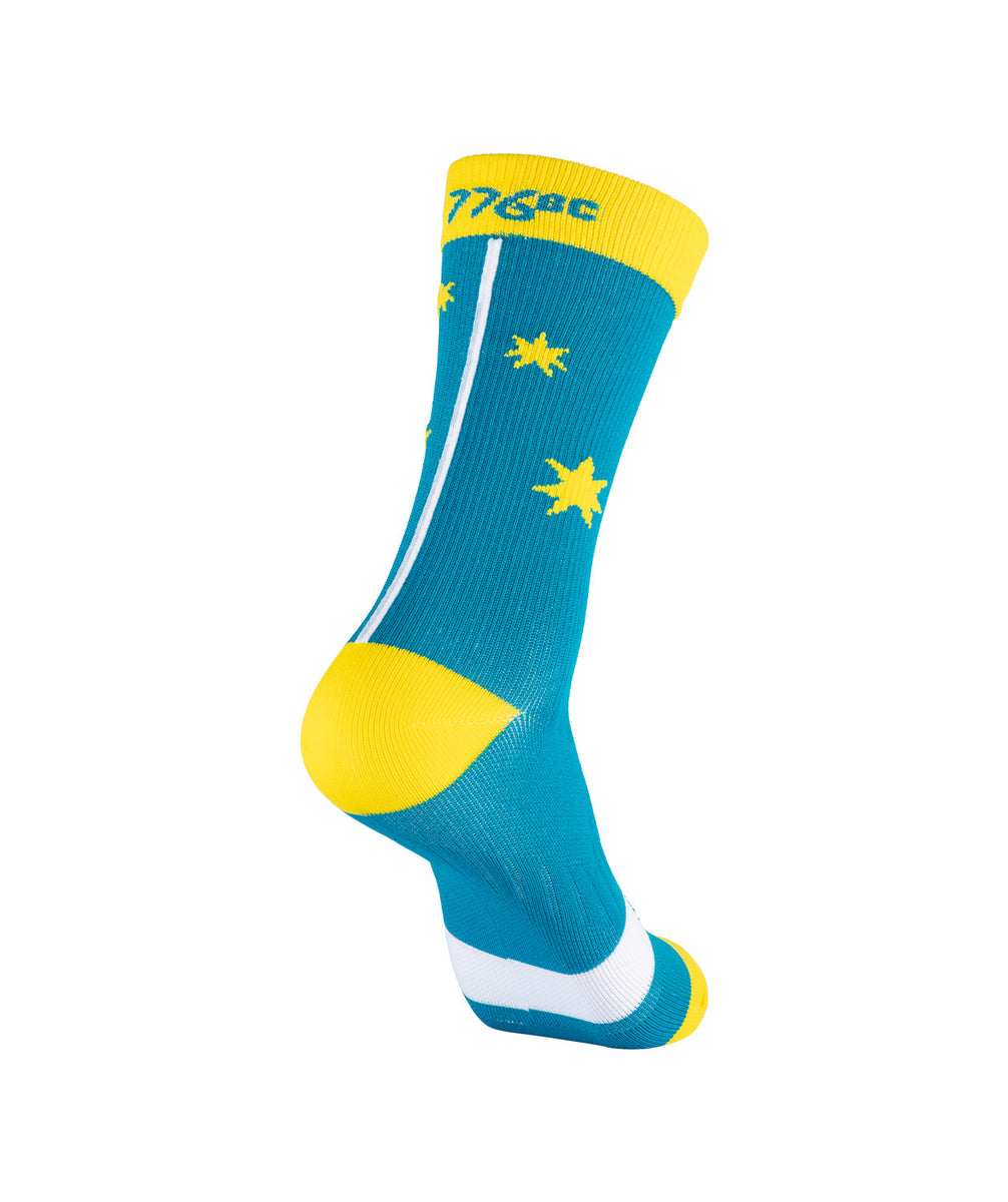 Icon Collection AUS Performance Socks - Green/Yellow/White – 776BC