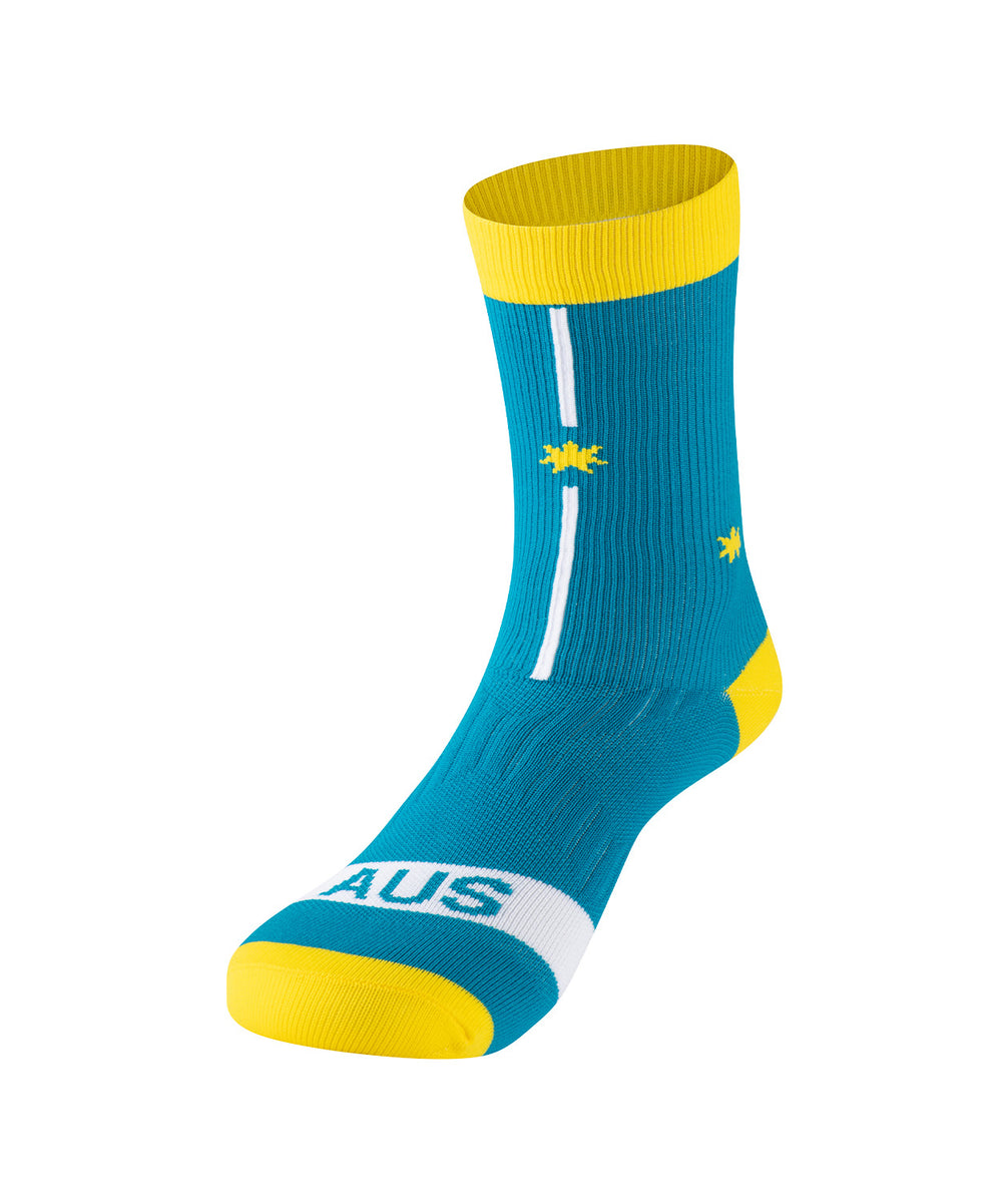 Icon Collection AUS Performance Socks - Green/Yellow/White – 776BC